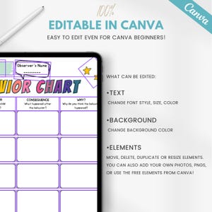 Printable ABC Behavior Chart for Kids, Toddler Behavior Chain Analysis ...