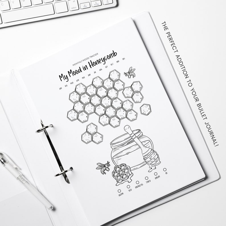 Honeycomb Mood Tracker, Printable Monthly Mood Tracker for Bullet ...