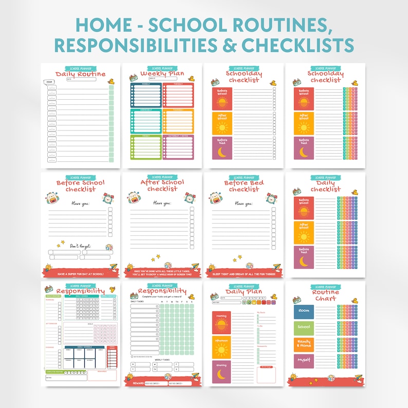 Printable Editable 2025 - 2026 School Planner, School Checklist, School ...