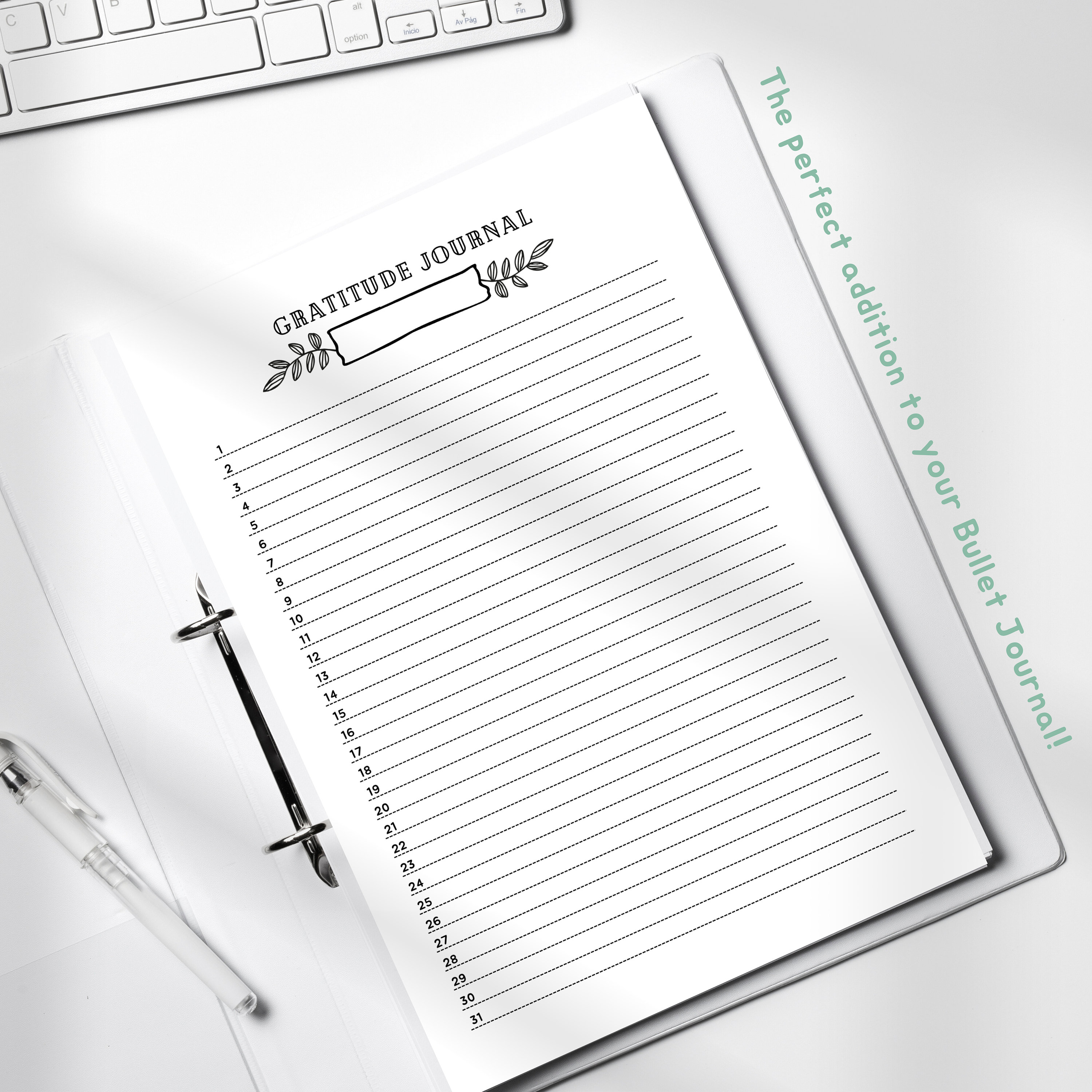 Printable Gratitude Journal, Premade Monthly Gratitude Bullet Journal ...