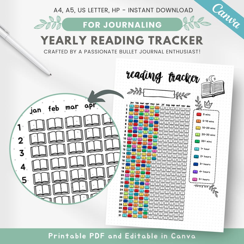 Reading Log Dotted - Etsy