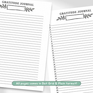 Printable Gratitude Journal, Premade Monthly Gratitude Bullet Journal ...