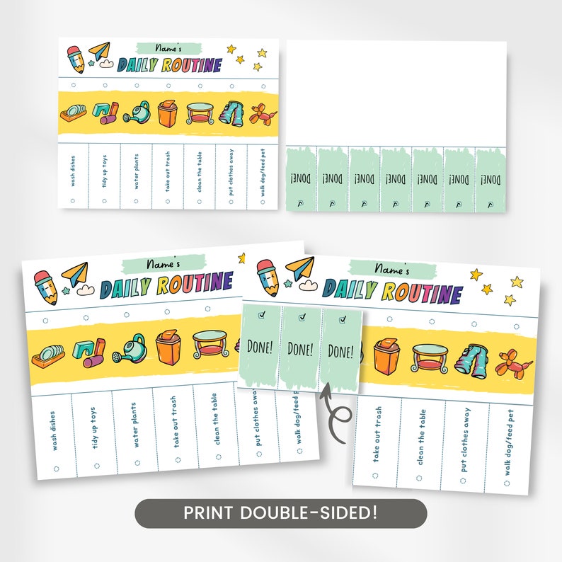 Editable Flip Routine Chart for Kids, Toddlers Routine Chart, Printable ...