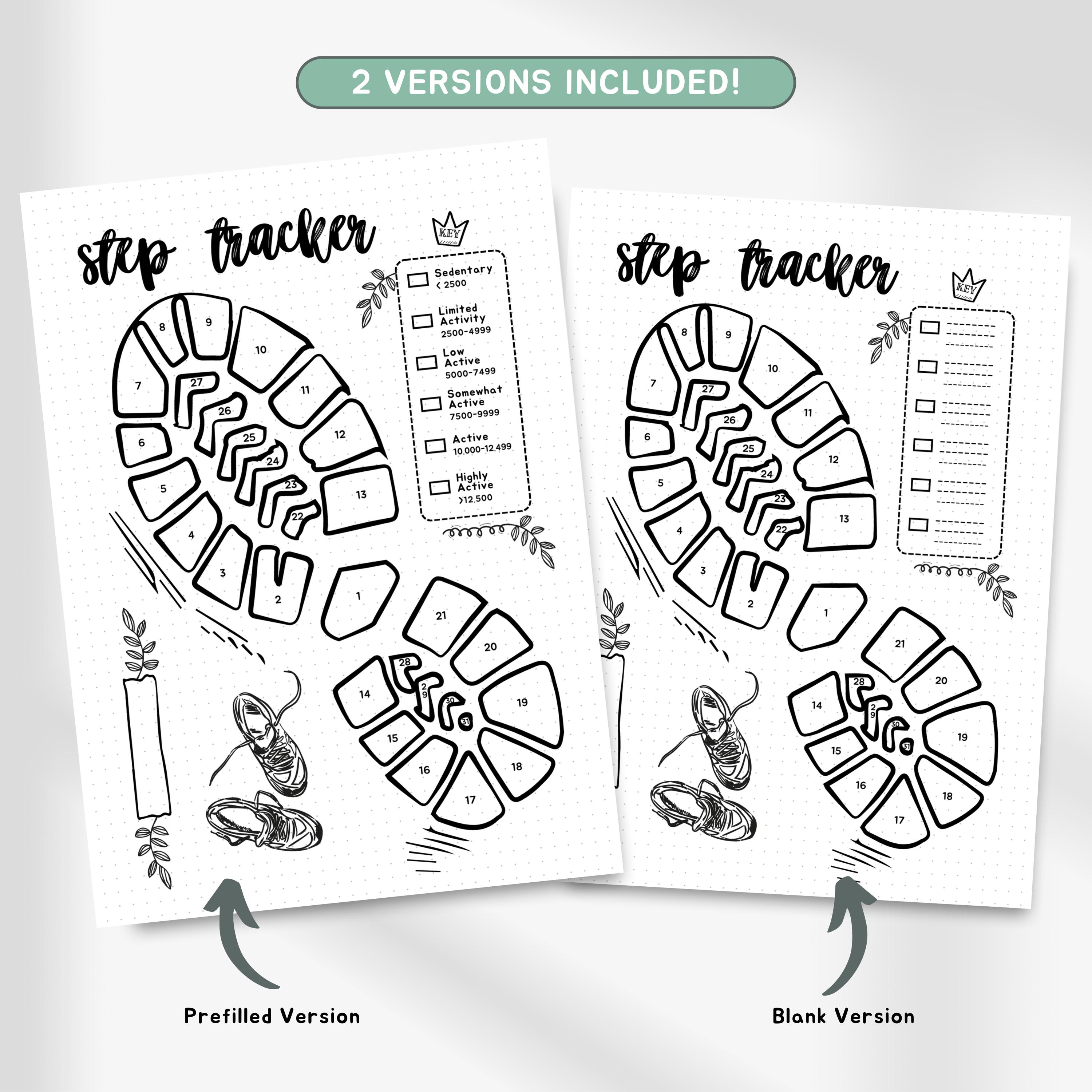 Monthly Step Tracker, Daily Step Counter, Printable Walking Tracker ...