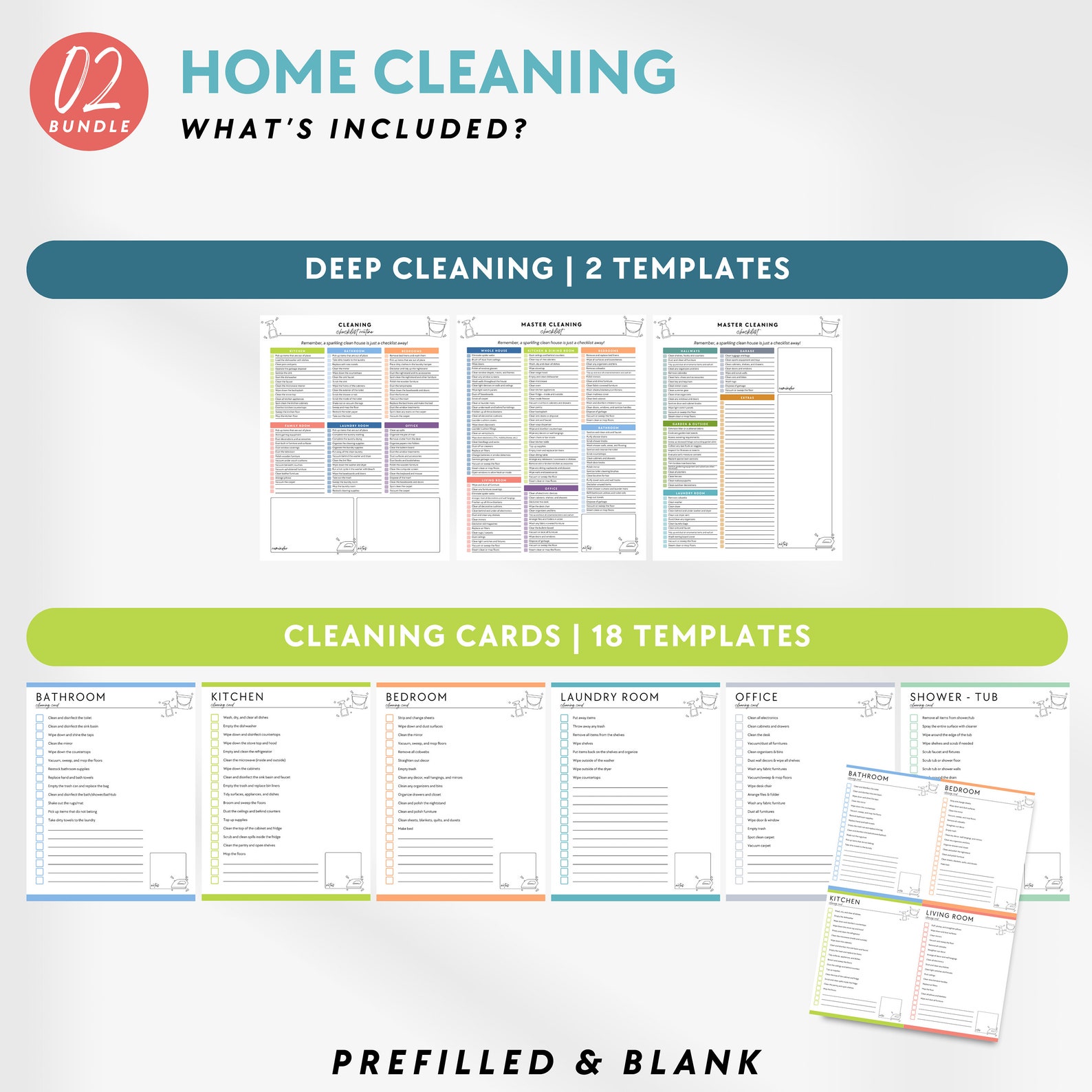 Editable Kids Chore Chart & ADHD Cleaning Planner Bundle, Reward and ...