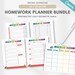 Printable Homework Tracker Bundle, Kids Homework Checklist, Weekly ...