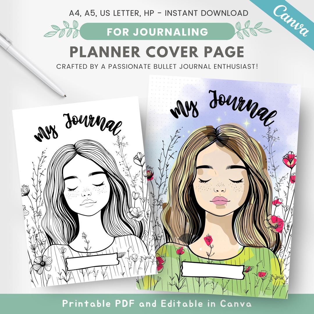 That Girl Planner Cover Page, Printable Journal Cover, Digital Planner ...