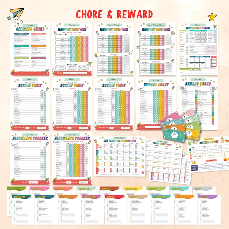 ADHD Kids Executive Function Success Pack – Editable Chore & Behavior ...
