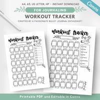 Fitness Tracker - PRINTABLE Journal Page - Exercise Tracker - Yearly ...