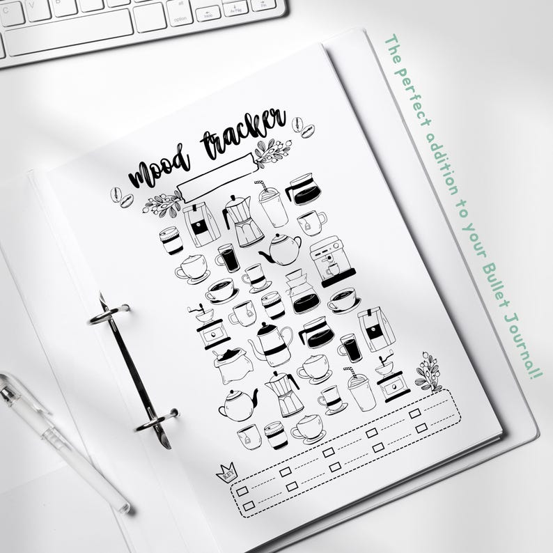 Espresso Coffee Mood Tracker, Printable Mood Journal Page, Coffee Maker ...