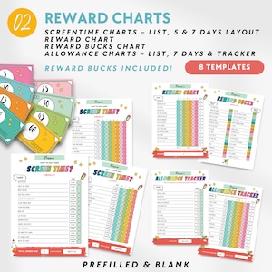 Editable Kids Chore Chart Bundle, Kids Checklist, Children Daily Weekly ...