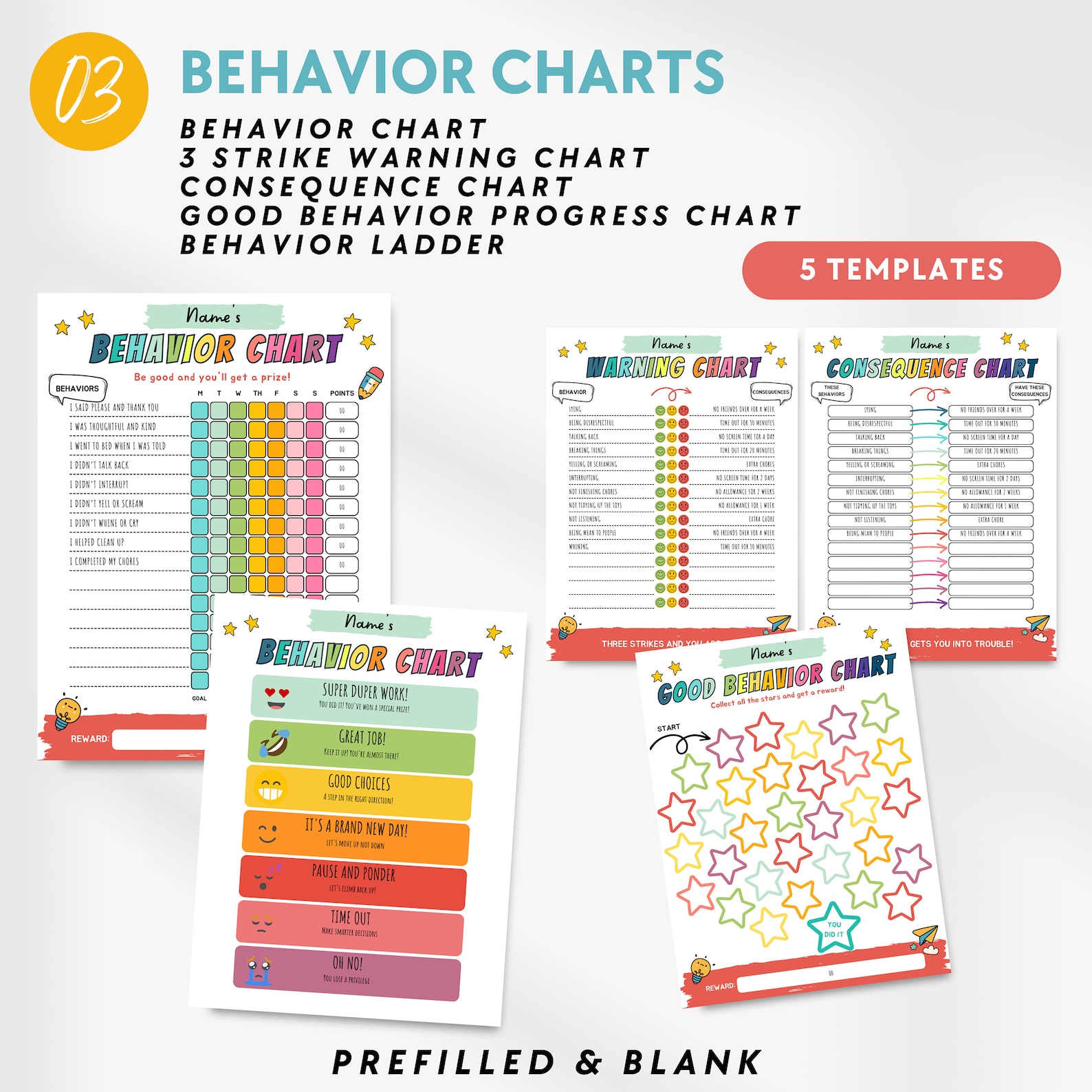 Editable Kids Chore Chart Bundle, Kids Checklist, Children Daily Weekly ...