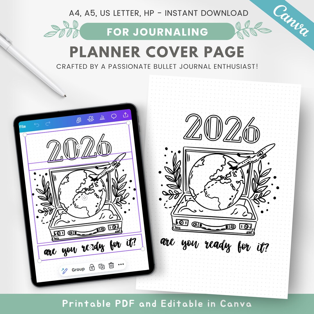 2026 Journal Cover Page, 2026 Title Page, 2026 Planner Cover Page ...