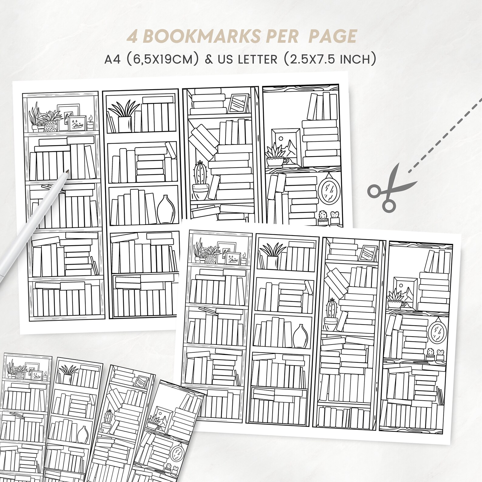 Printable 50 Books Tracker Bookshelf Bookmark, Editable Reading Tracker ...