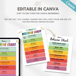 Editable Kids Behavior Chart, Printable Children Behavior Ladder ...