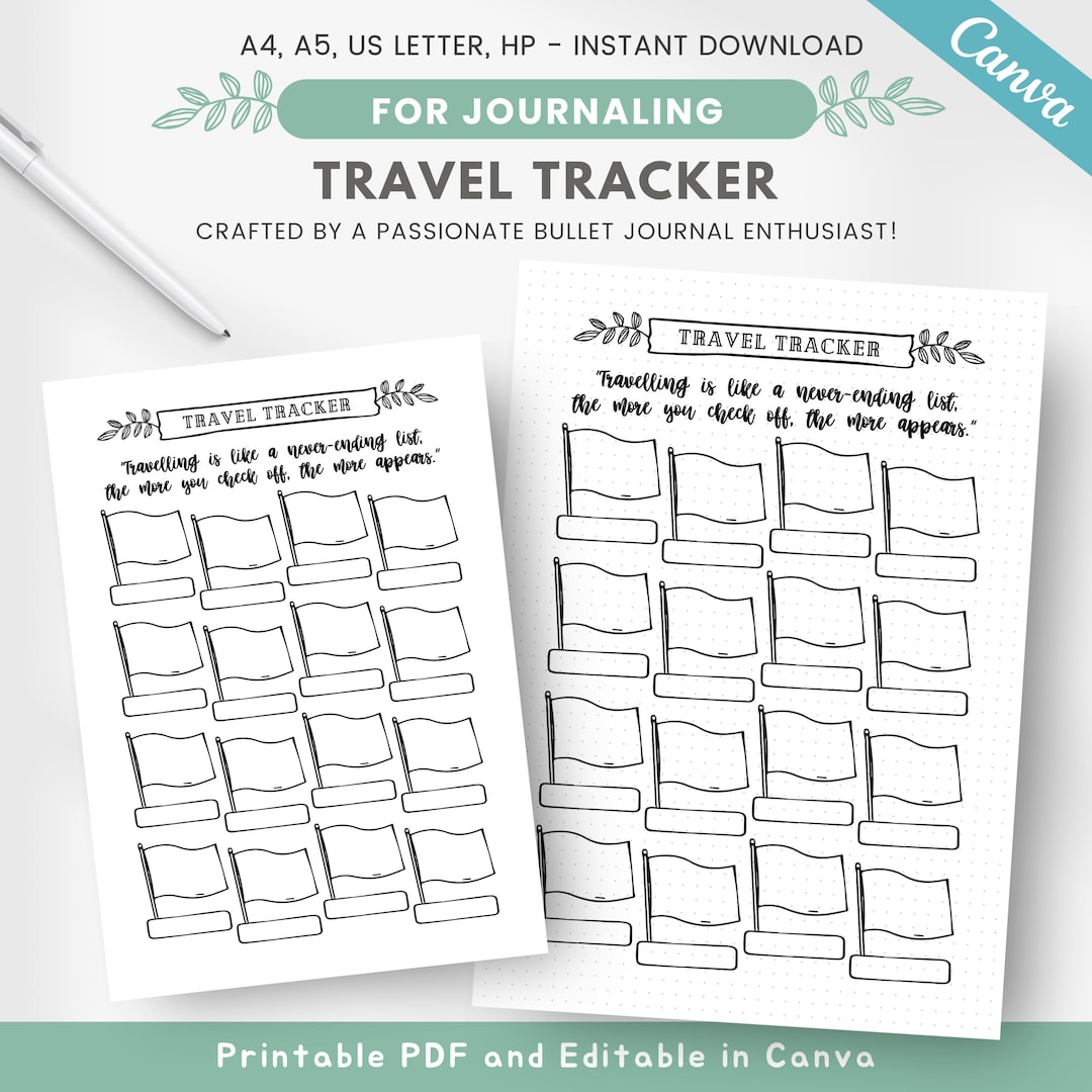 Travel Bucket List, Editable Travel Wishlist, Printable Travel Tracker ...