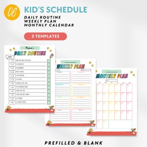 Editable Kids Chore Chart Bundle, Kids Checklist, Children Daily Weekly ...