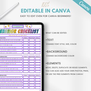 Editable Kids Behavior Checklist, Home & School Behavior Chart ...