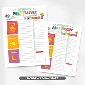 Editable Kids Daily Planner, Children Daily to Do List, Kids Daily ...
