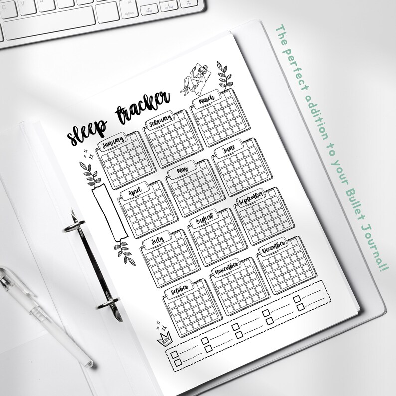 Yearly Sleep Tracker, Printable Sleep Log, Sleep Routine, Sleep Diary ...