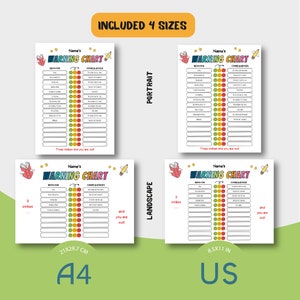 Editable Behavior Chart for Kids 3 Strikes Warning Chart - Etsy