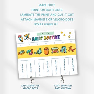 Editable Flip Routine Chart for Kids, Toddlers Routine Chart, Printable ...