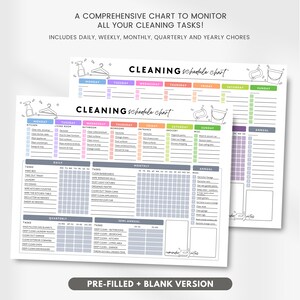 Editable Cleaning Schedule, Adhd Cleaning Checklist, Printable House ...