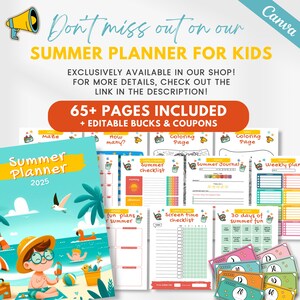 Editable Summer Calendar Poster, Family Bucket List, Kids Summer ...