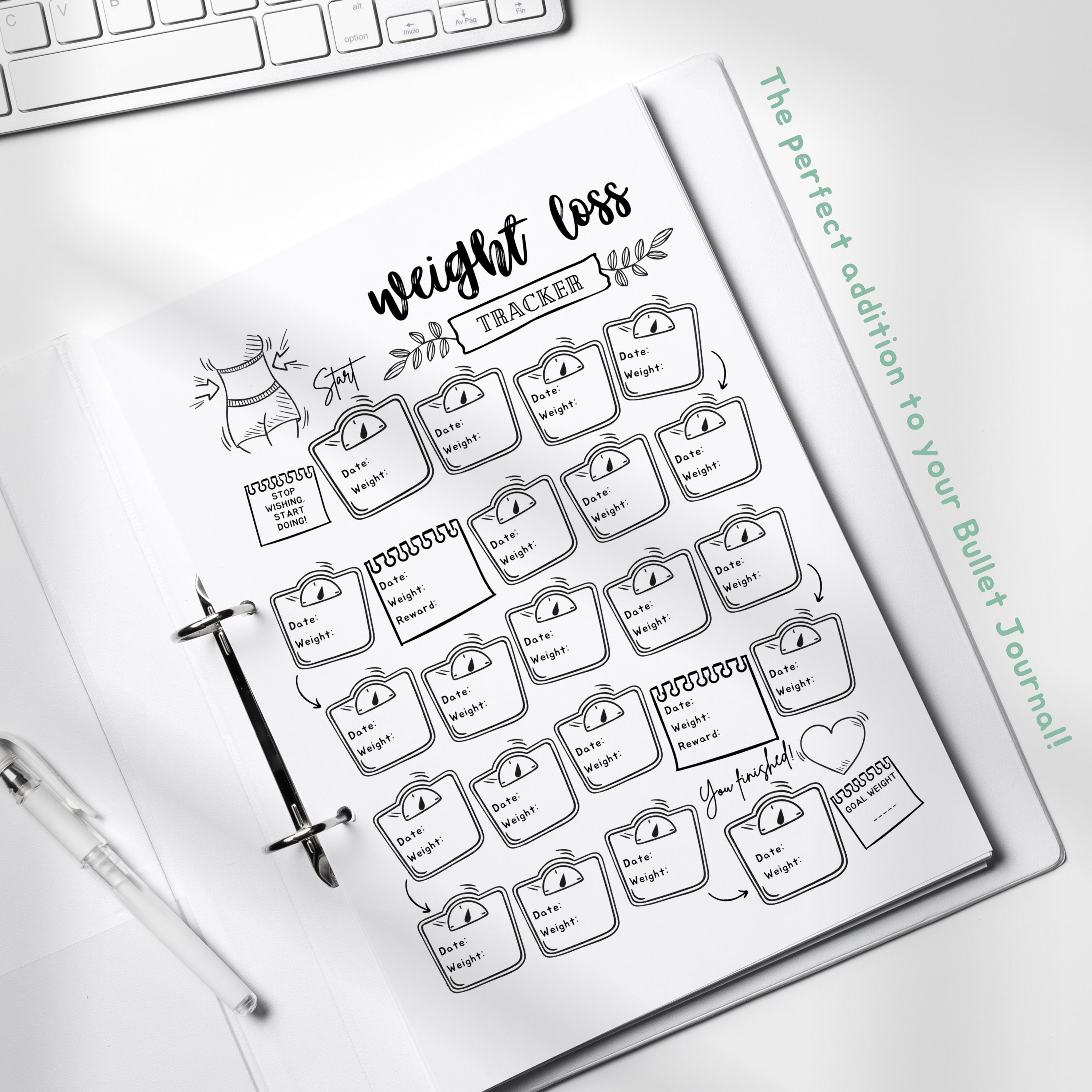 Weight Loss Tracker, Weight Progress Journey, Weigth Goal Tracker, Body ...
