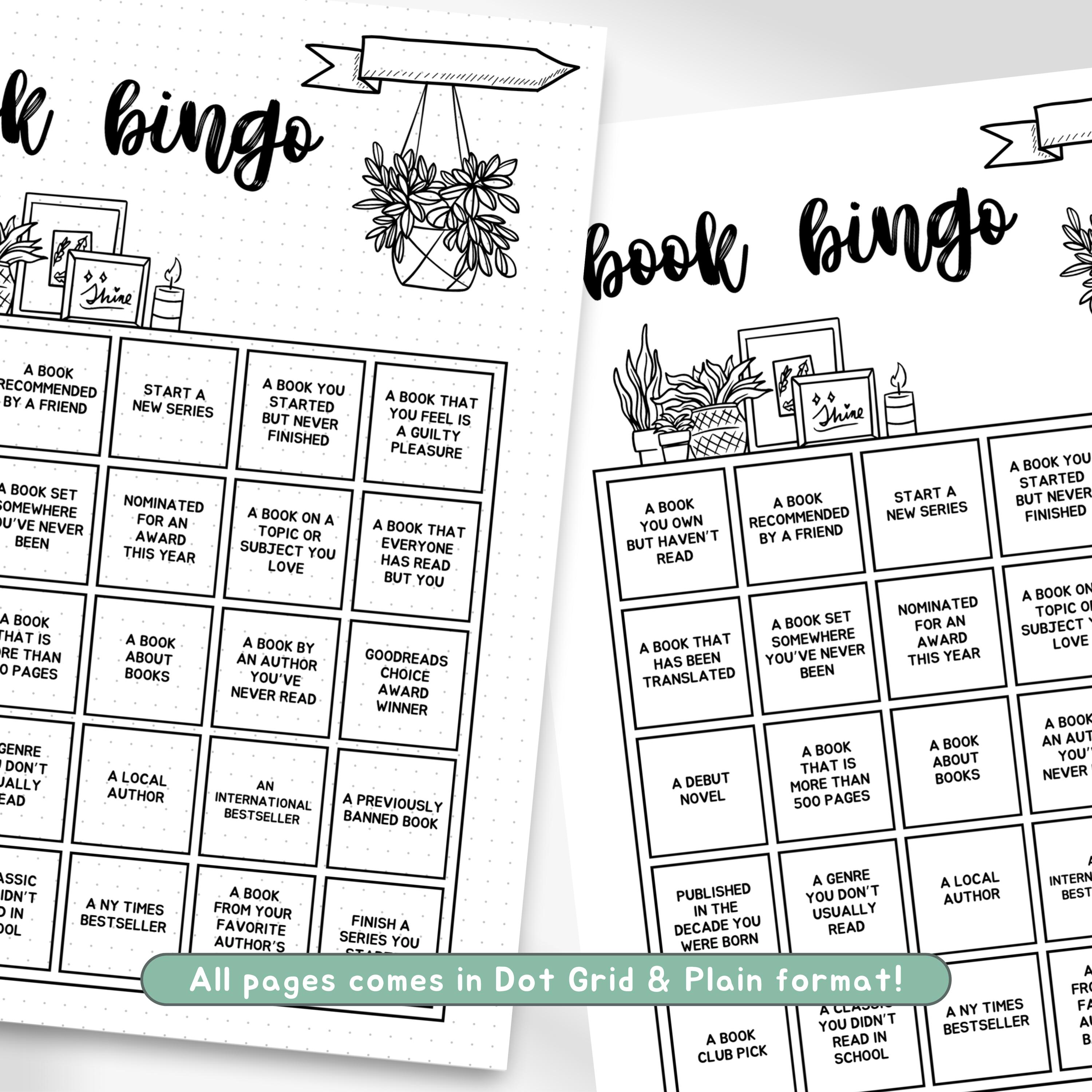 Printable Book Bingo Card, Reading Challenge, Reading Journal Page ...