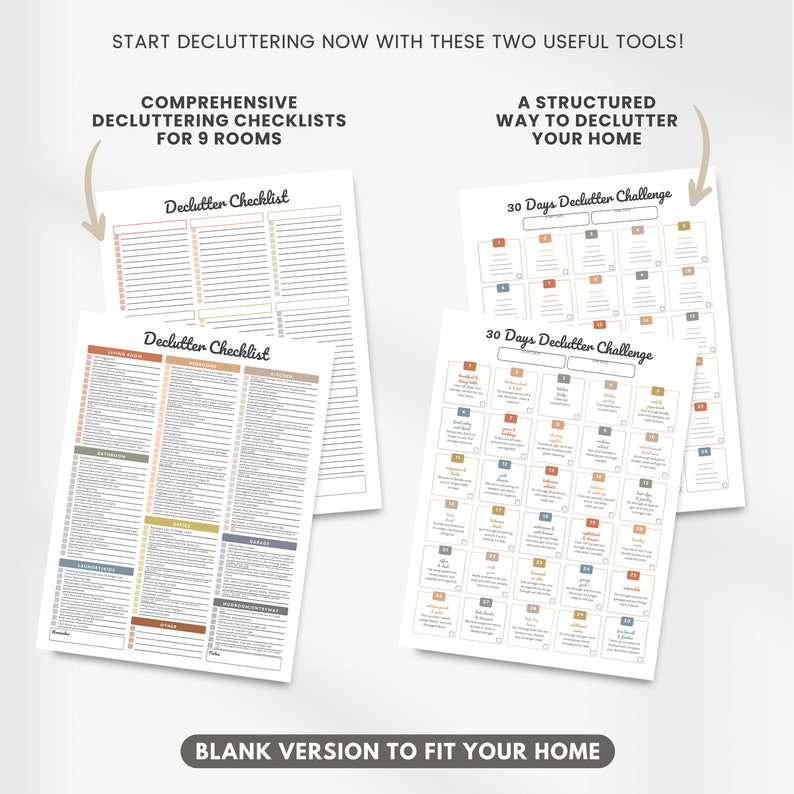 Printable 30 Days Declutter Challenge, Editable Declutter Checklist, Digital Declutter, Home ...