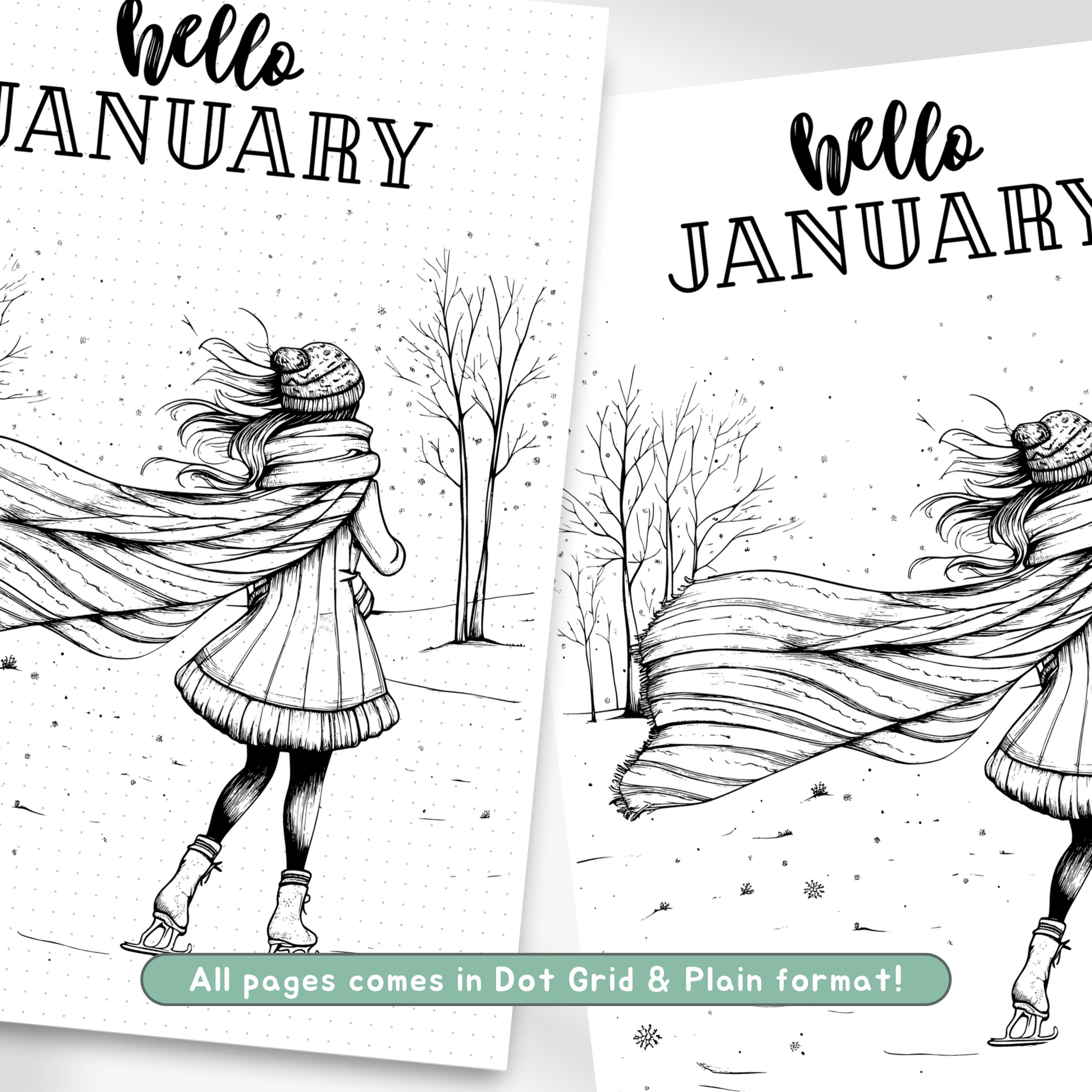 Monthly Cover Pages, PRINTABLE & EDITABLE Journal Title Page, 12 Month ...