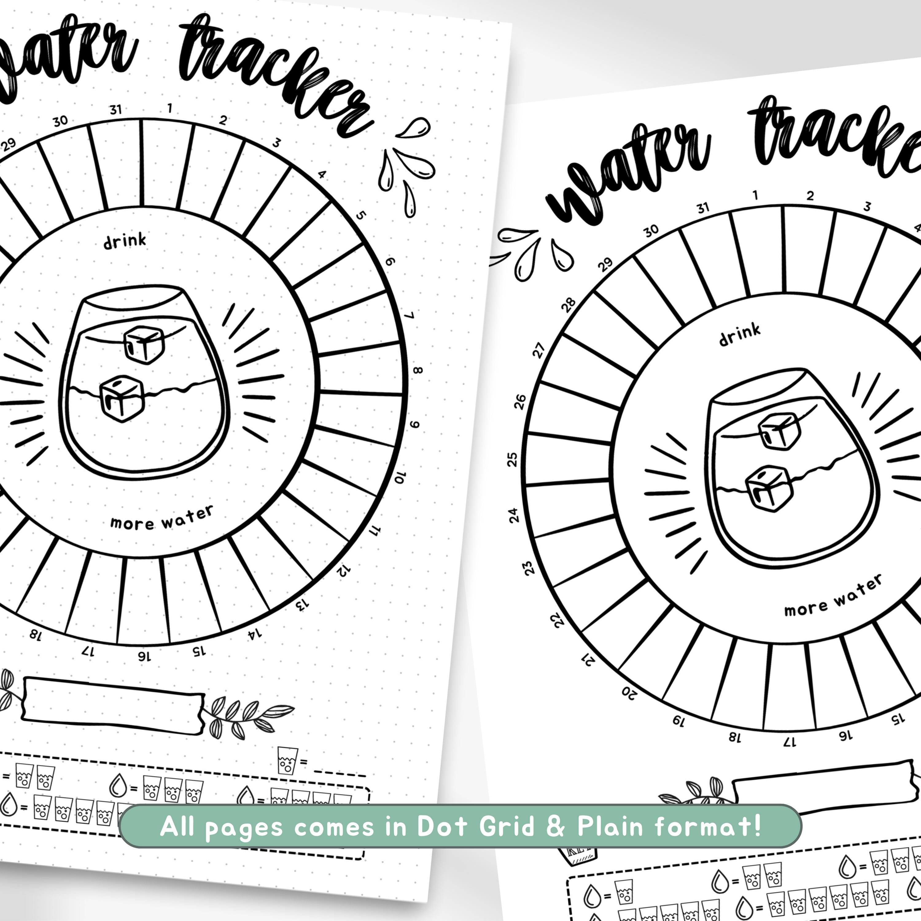 Monthly Water Intake Tracker, Printable Journal Page, Hydratation ...