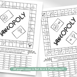 Printable Saveopoly Savings Challenge, Budgeting Game, Premade Page for ...