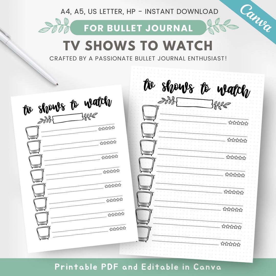 Editable Tv Series Watchlist, Series to Watch, Tv Series Tracker ...