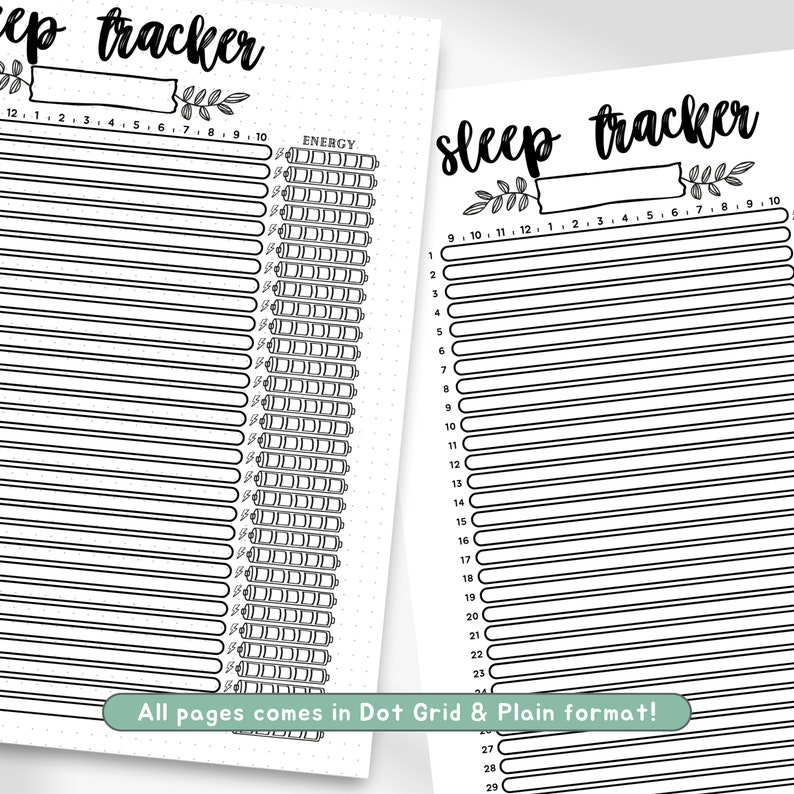 Printable Monthly Sleep Tracker, Editable Sleep Journal, Premade Bullet ...