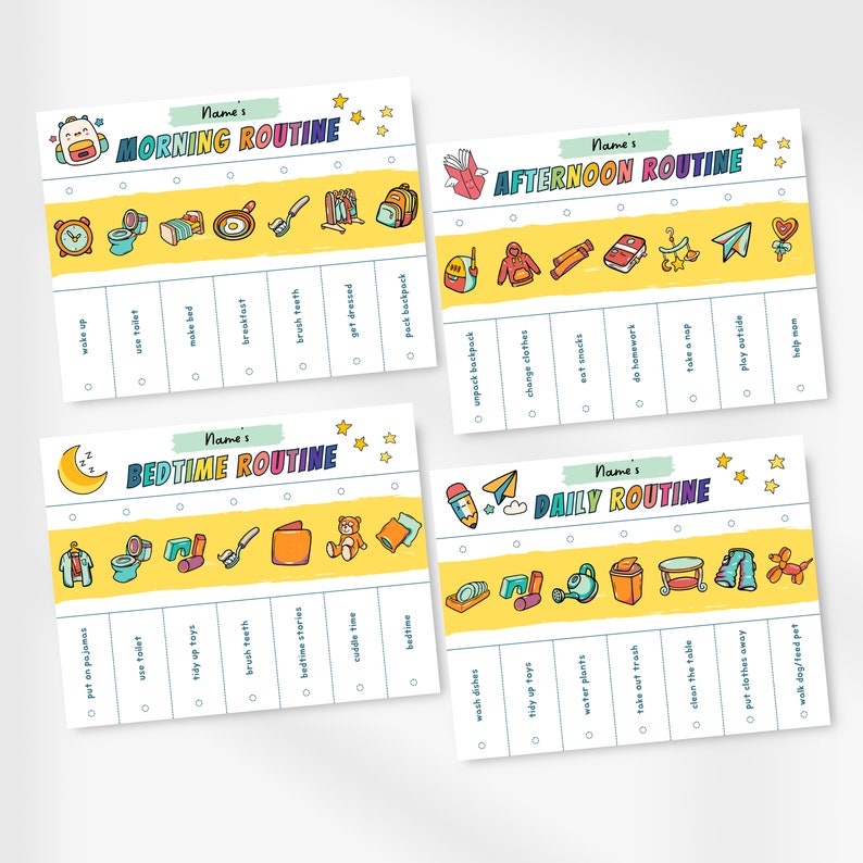 Editable Flip Routine Chart for Kids, Toddlers Routine Chart, Printable ...