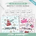 12 Month Cover Pages, 12 Month Title Insert, Editable Monthly Journal ...