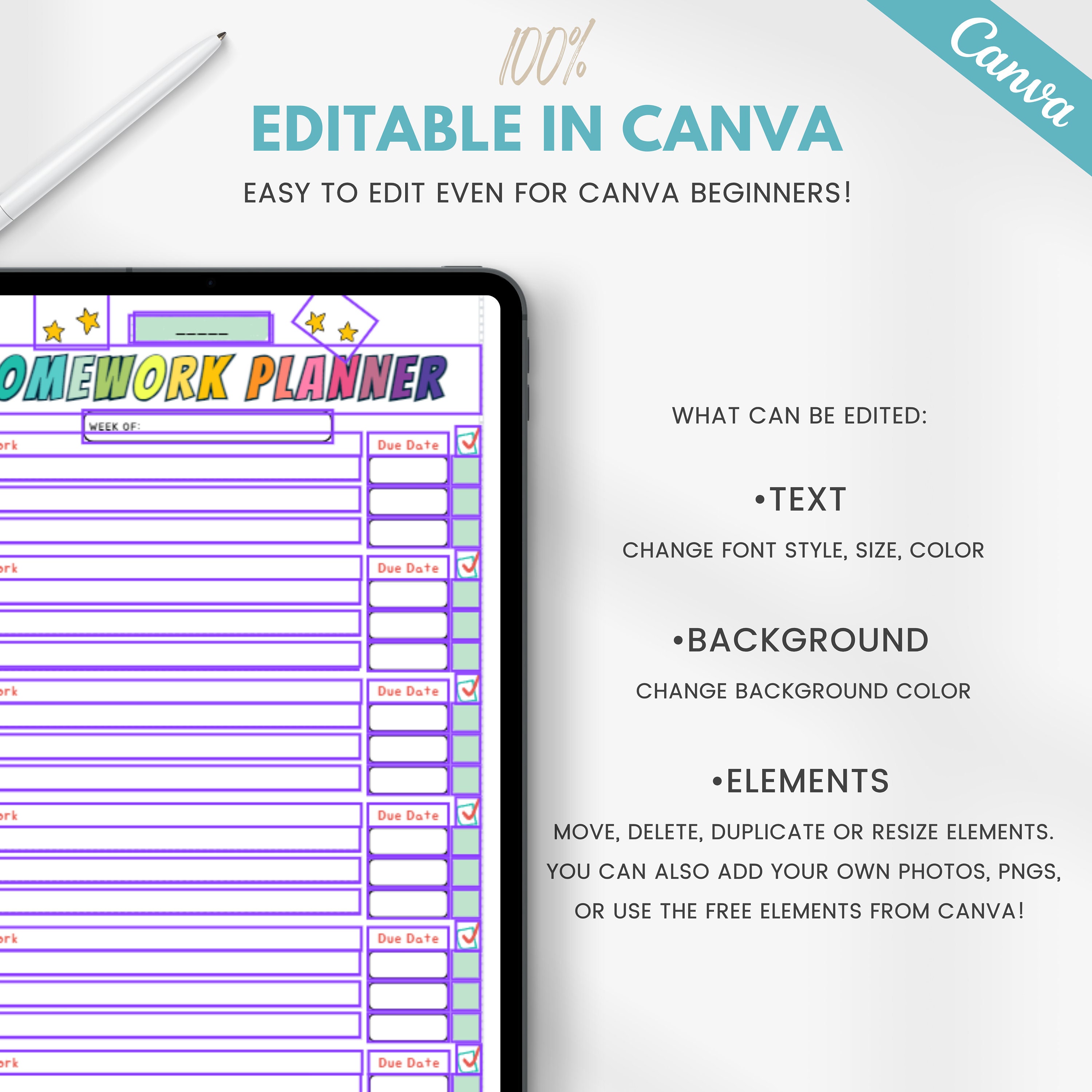 Printable Homework Tracker Bundle, Kids Homework Checklist, Weekly ...