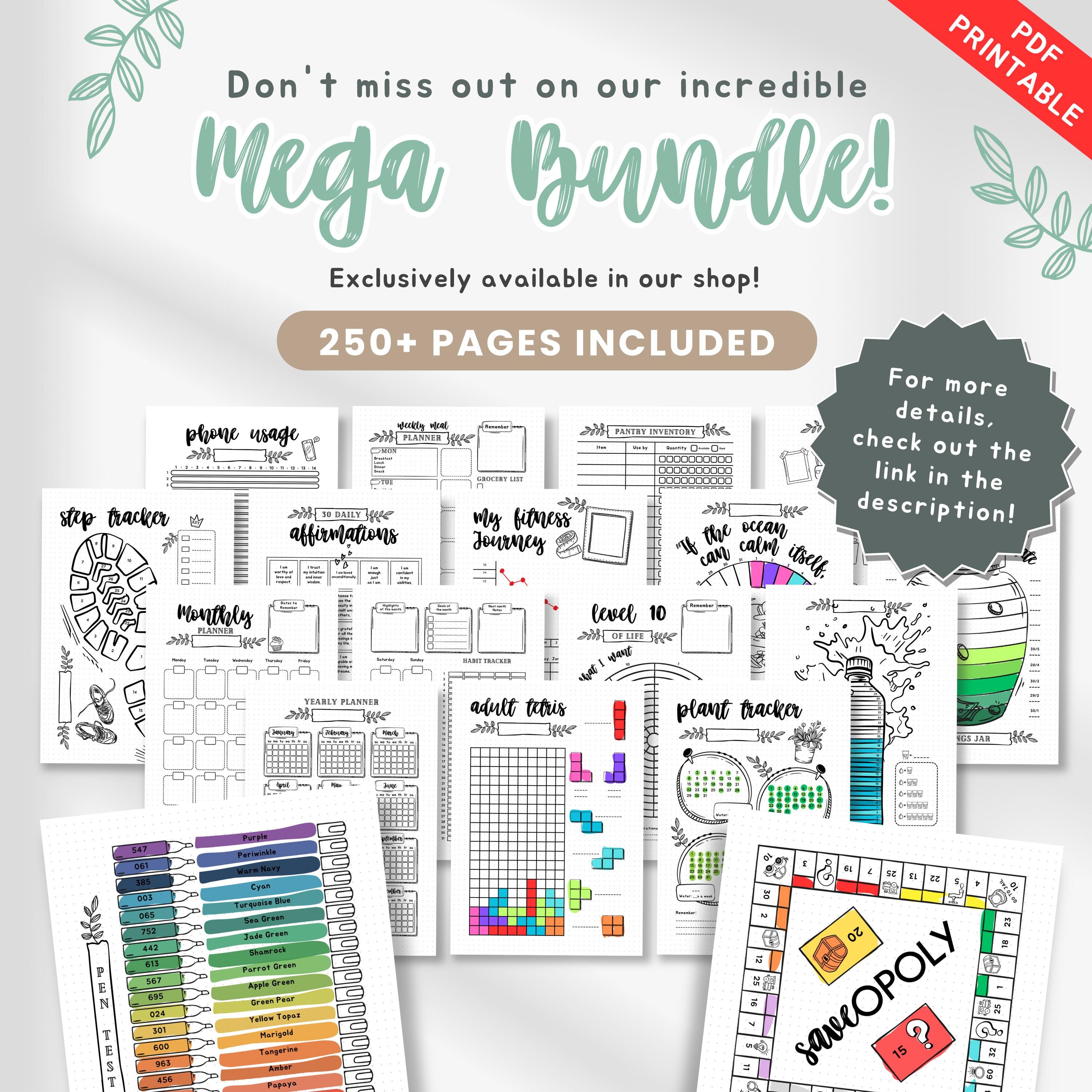 Printable Pen Test Page, Pen Tracker, Premade Bullet Journal Page ...