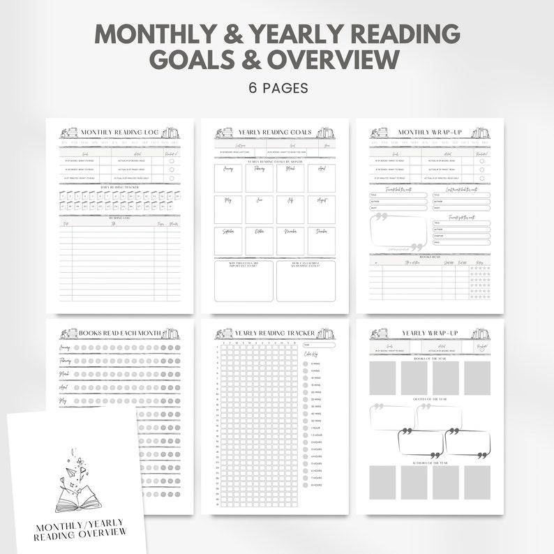 Printable Reading Journal, Editable Reading Planner Bundle, Reading Log ...