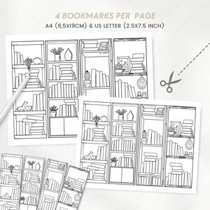 Printable Bookshelf Bookmarks, Editable Reading Tracker, Coloring ...
