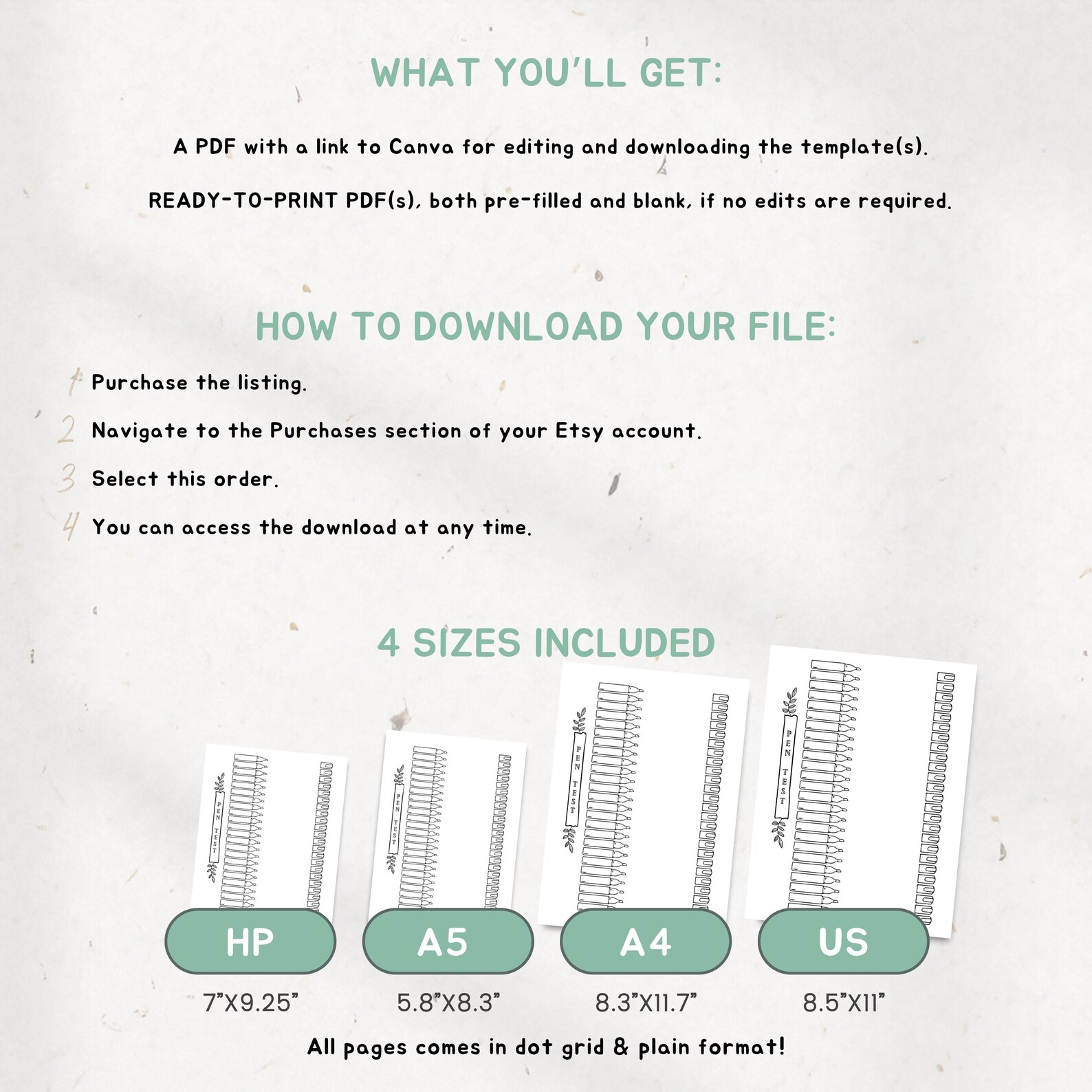 Printable Pen Test Page, Pen Tracker, Premade Journal Page, Marker Log ...