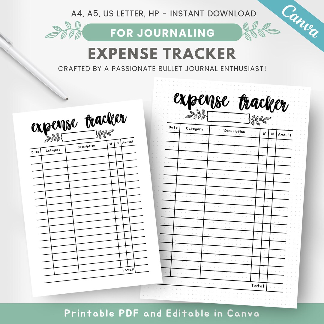 Money Spending Tracker, Expense Tracker, Expense Overview, Spending Log ...
