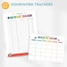 Printable Homework Tracker Bundle, Kids Homework Checklist, Weekly ...