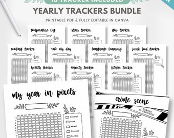 Premade Bullet Journal Pages, Undated Bullet Journal Bundle, Premade ...