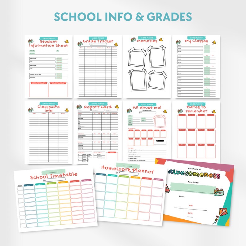Printable Editable 2026 - 2027 School Planner, School Checklist, School ...