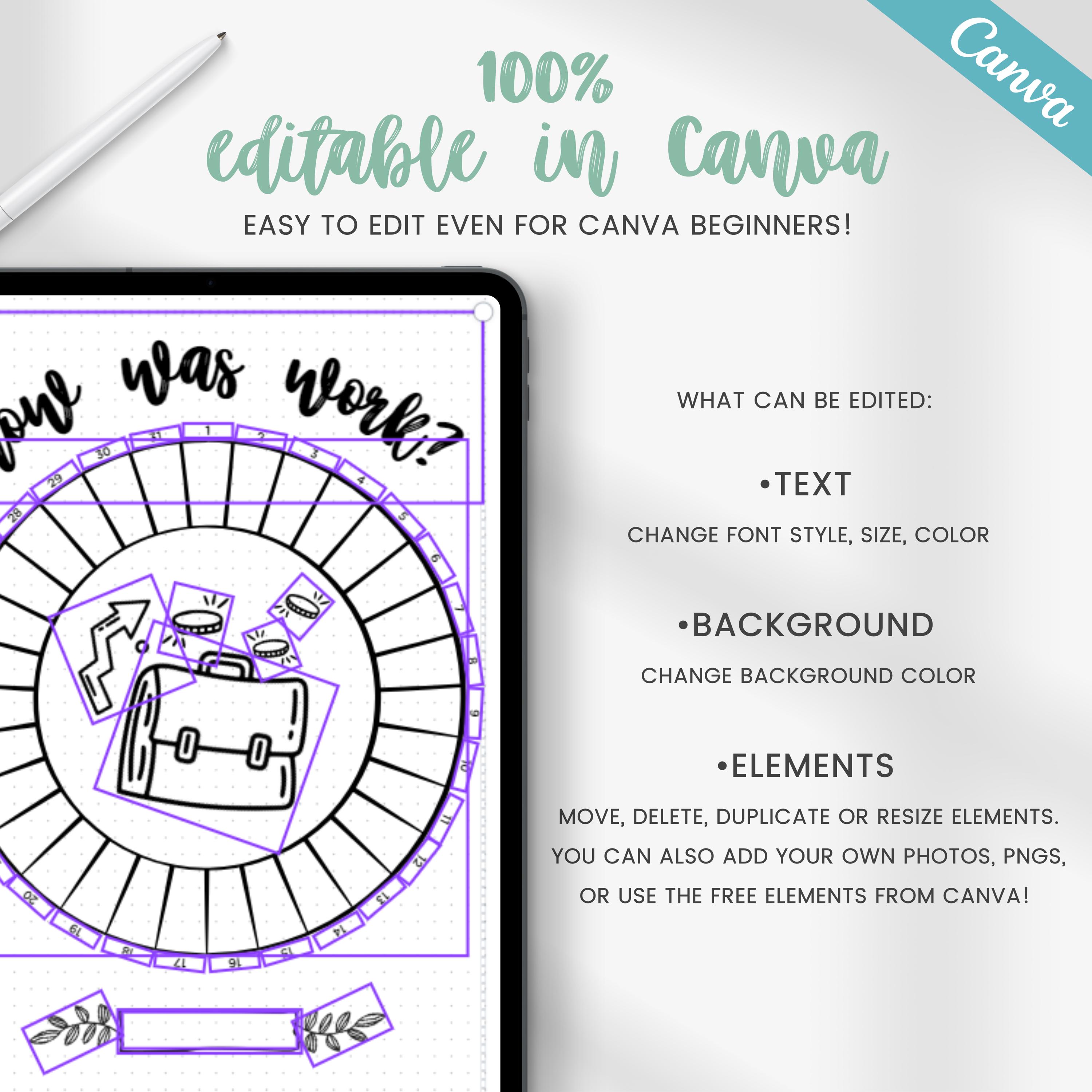 How Was Work Tracker, Work Mood Tracker, Monthly Journal Tracker, Work ...
