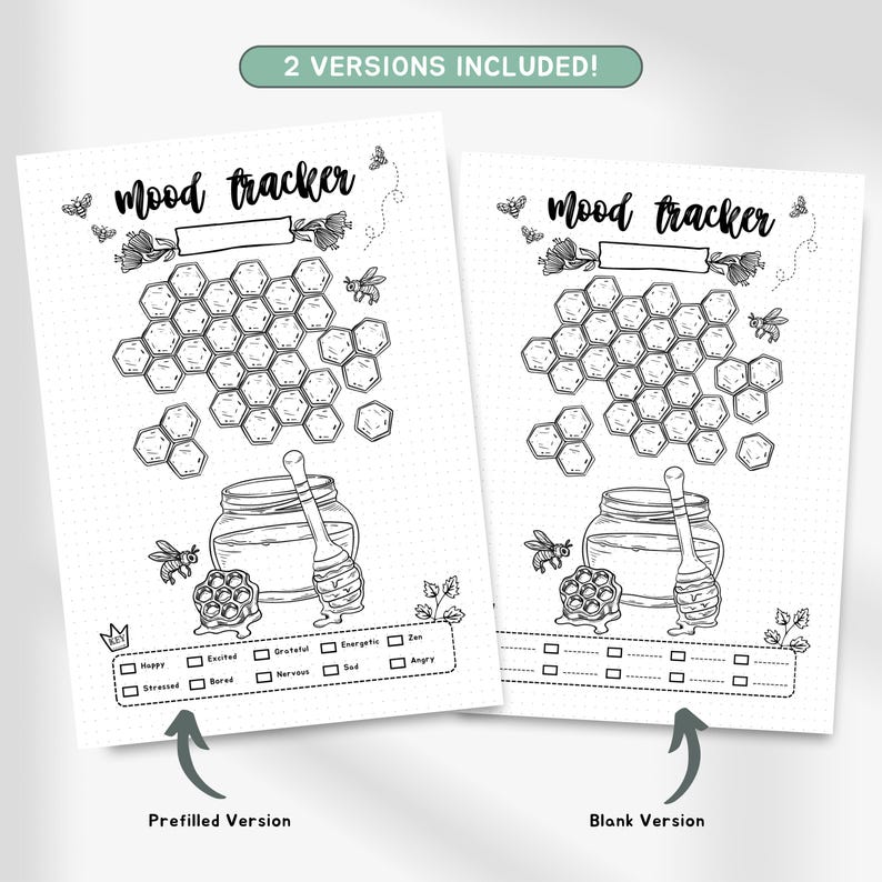 Honeycomb Mood Tracker, Mood Journal Insert, Printable Journal Page ...