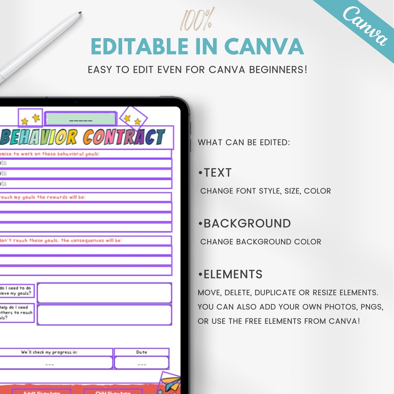 Printable Kids Behavior Contract, Parents Kids Behavior Agreement ...